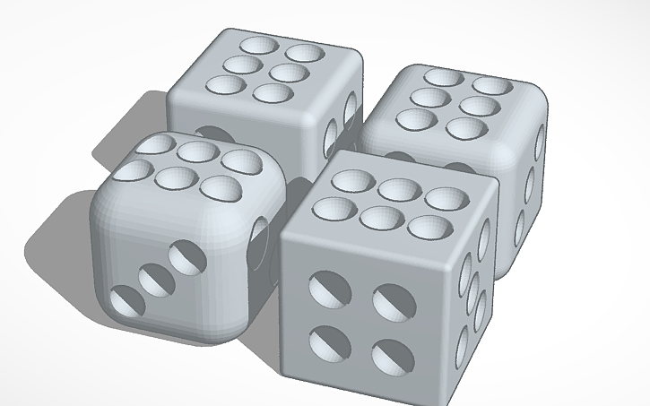3D design Dado, Dice variations - Tinkercad