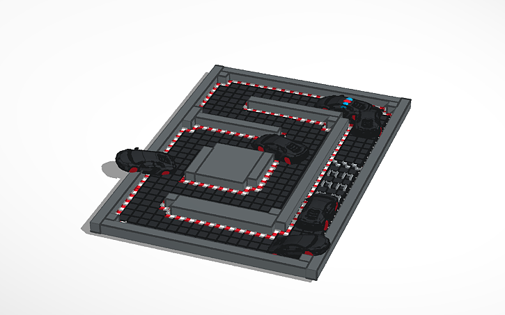 3D design A race track with cars - Tinkercad