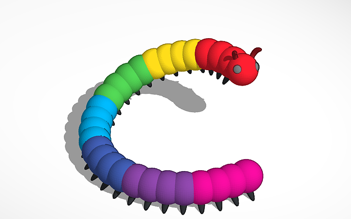3D design Colorful Caterpillar 🐛 - Tinkercad