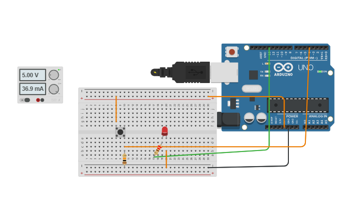 Circuit design PRIMER EJERCICIO - Tinkercad