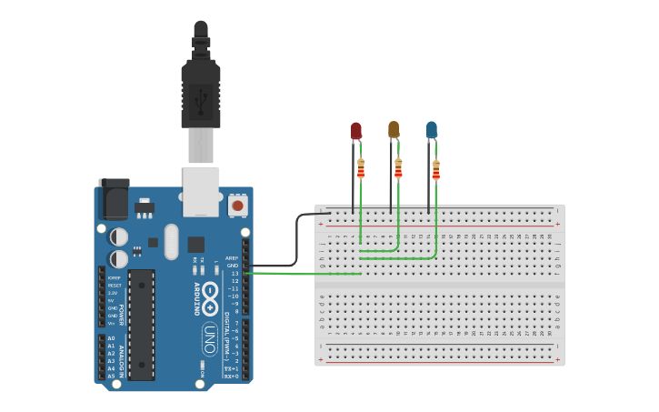 Circuit design led ติดพร้อมกัน - Tinkercad