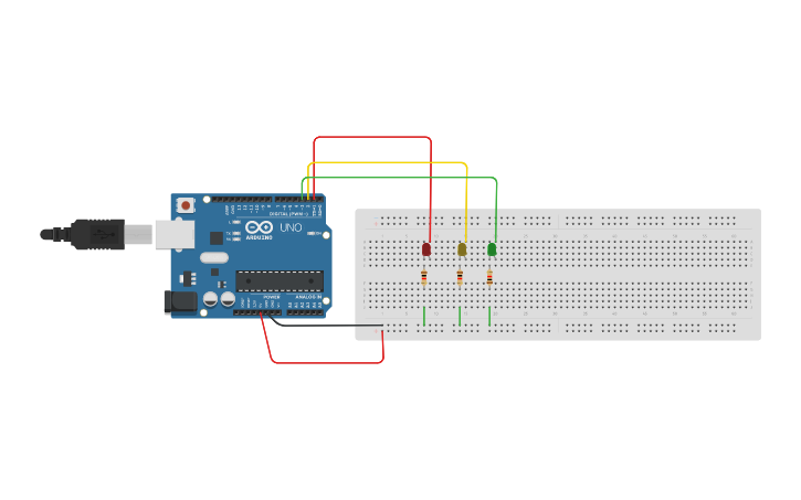 Circuit design Arduino Semaforo - Tinkercad