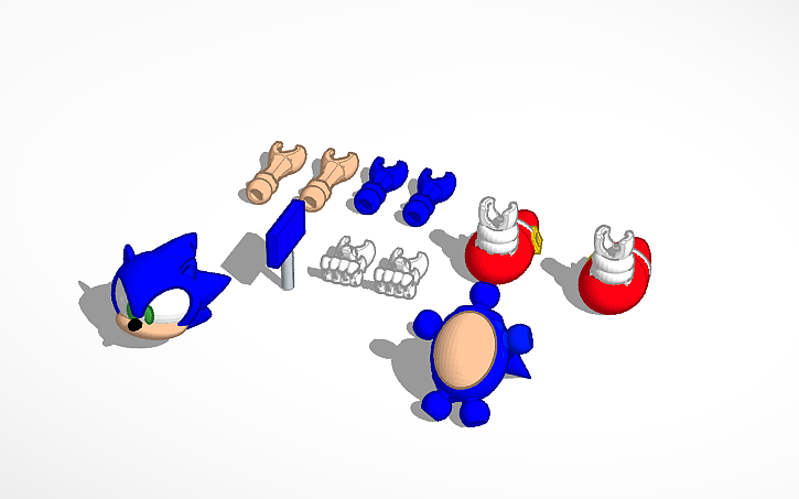 3D design Modern sonic figure - Tinkercad