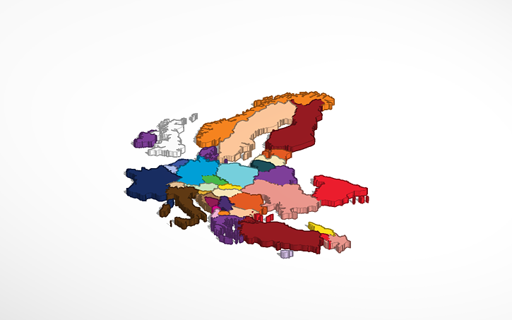 3d Design Copy Of Europe Map Tinkercad