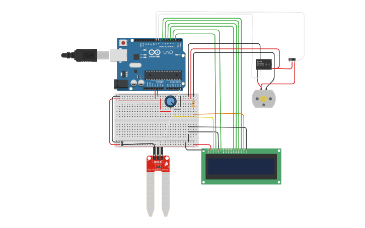Circuit design Water Pump - Tinkercad