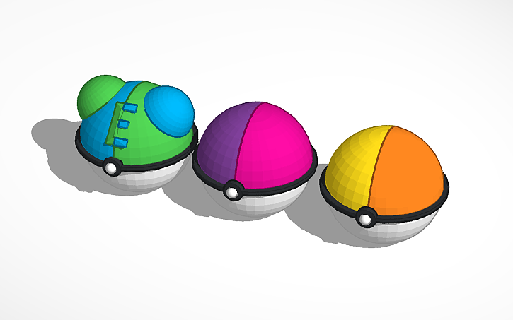 3D design Custom Poké Ball Generator | Tinkercad