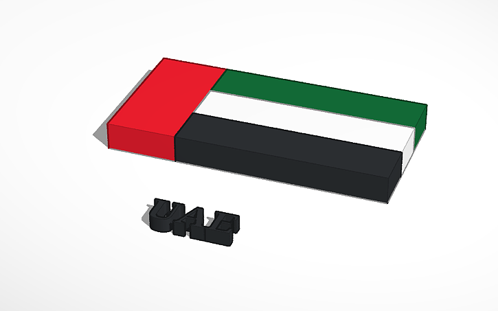 3D design UAE-Flag - Tinkercad