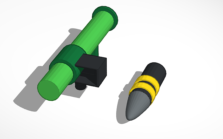 3D design rocket launcher - Tinkercad
