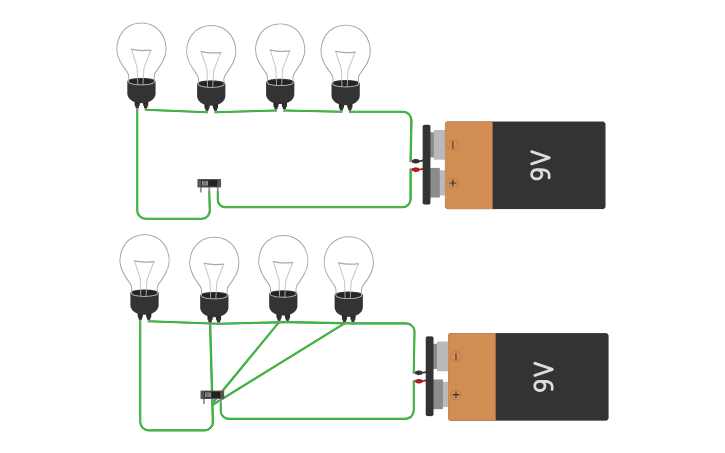 Circuit design Parallel and series - Tinkercad