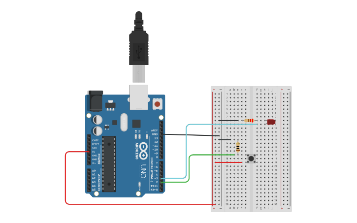 Circuit design CONTROLLING AN LED WITH A PUSH BUTTON - Tinkercad Circuit design CONTROLLING AN LED WITH A PUSH BUTTON - Tinkercad