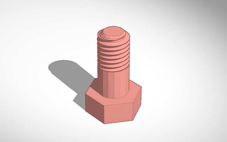 3D design M10 bolt - Tinkercad
