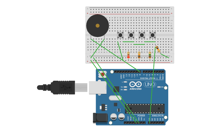 Circuit Design Arduino Keyboard Tinkercad