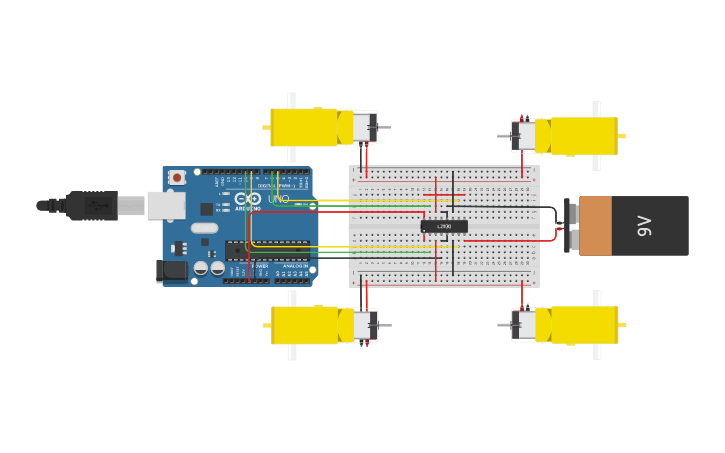 Circuit design CARRO REMOTO | Tinkercad