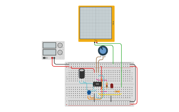 Circuit design TIMER 555 - Tinkercad