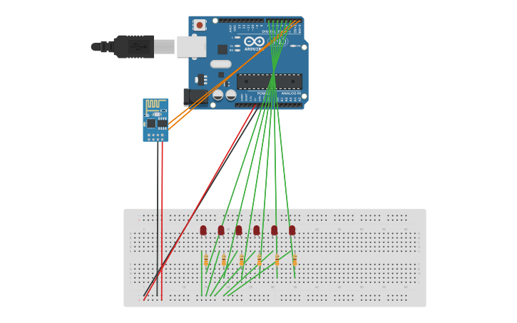 Circuit design HC- 06 SECUENCIAS - Tinkercad