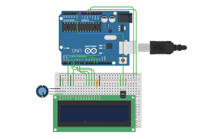 Circuit design temperature - Tinkercad