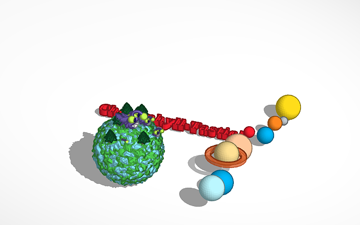 3D design Solar System and Alien Planet | Tinkercad