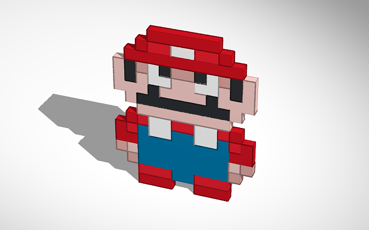 3D design Mario pixel art - Tinkercad