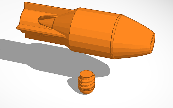 3D design potato cannon shell - Tinkercad