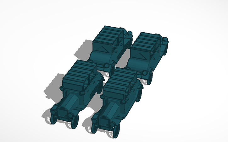 3D design HO scale Model T - Tinkercad