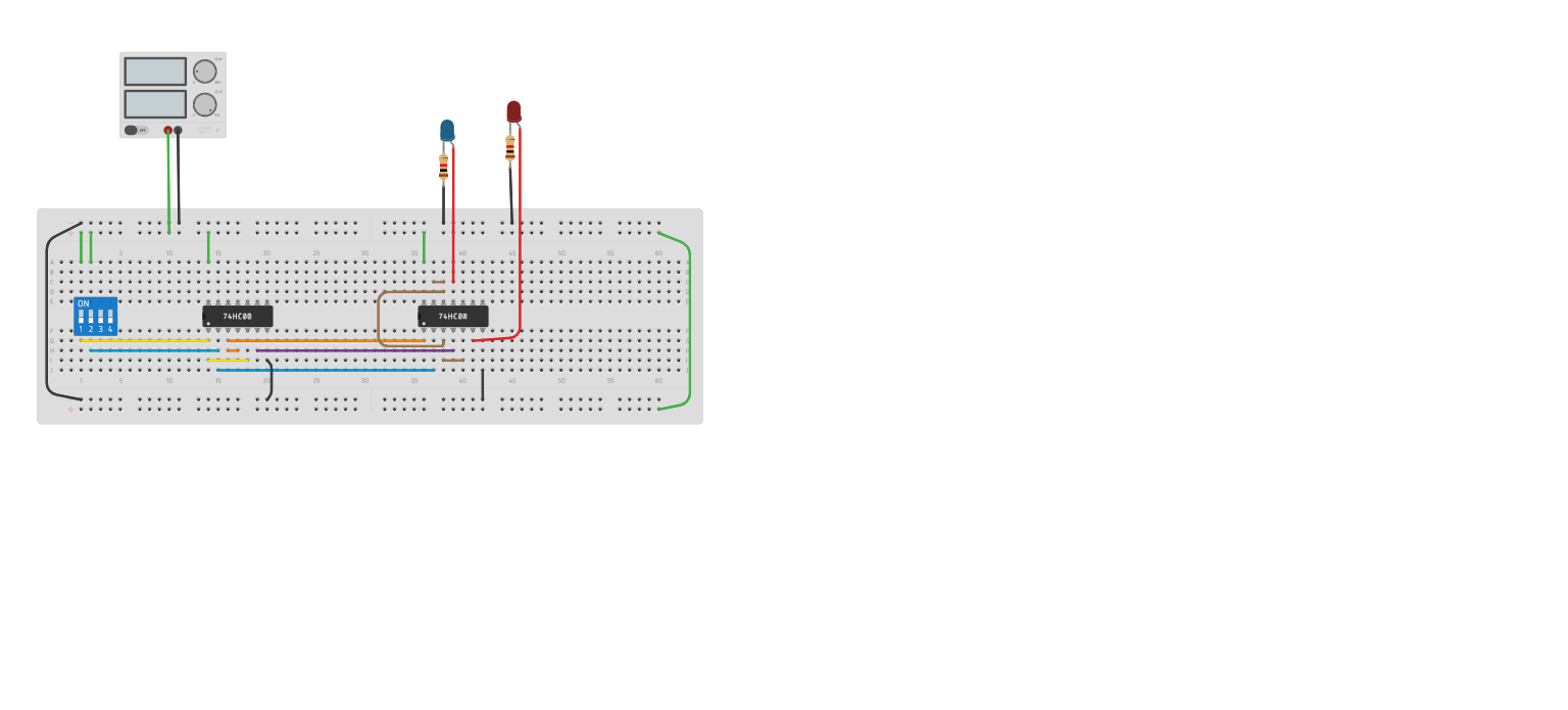 Circuit Design Half Subtractor Using Nand Gates Only Tinkercad