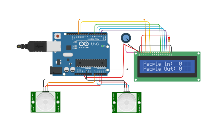 Circuit Design Visitor Counter Tinkercad