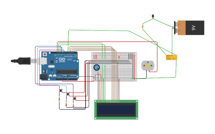 Circuit design washing machine - Tinkercad