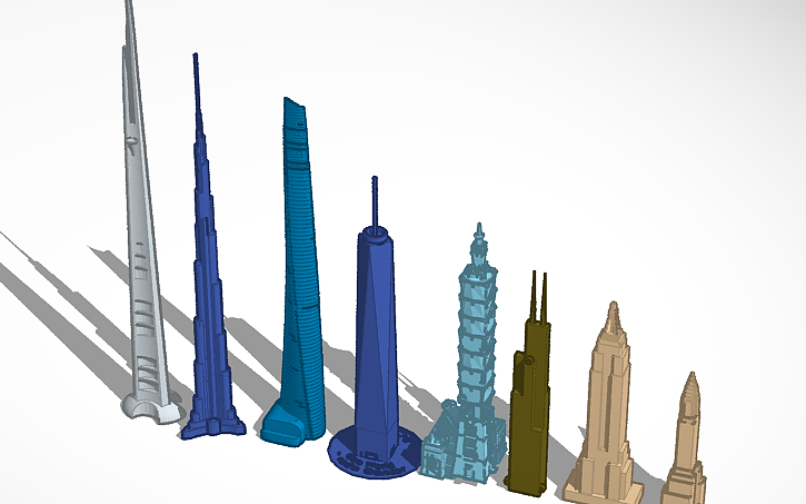 3D design Tallest Buildings - Tinkercad