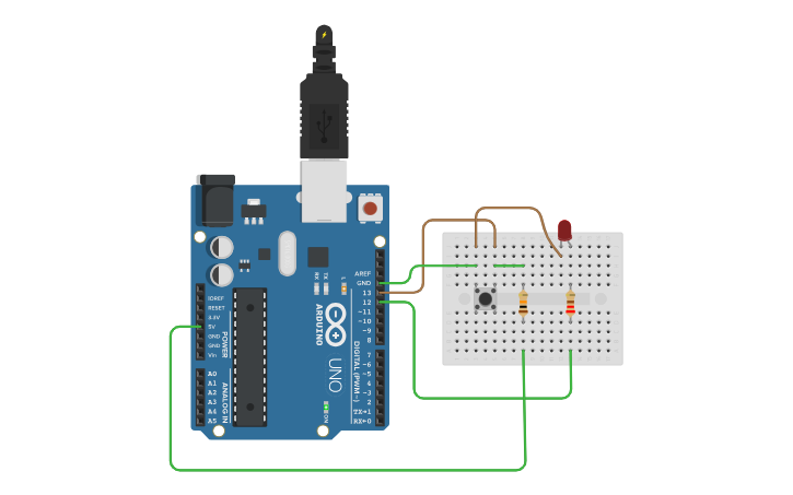 Circuit design 2023 Güz 5. hafta Pull Up Buton - Tinkercad
