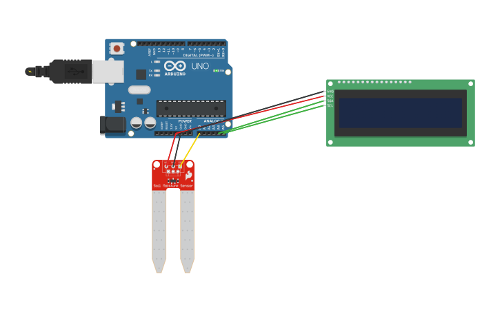 Circuit design ARDUINO-SENSOR-HUMEDAD - Tinkercad Circuit design ARDUINO-SENSOR-HUMEDAD - Tinkercad