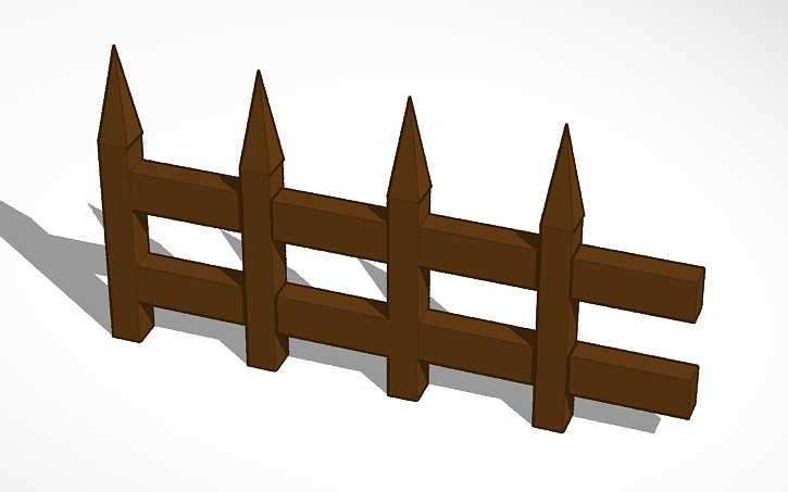 3D design Brown Fence - Tinkercad