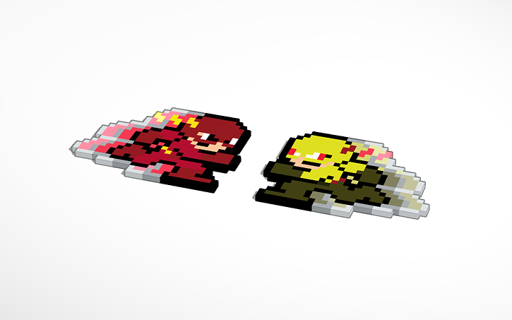 3D design Flash vs Reverse Flash - Pixels | Tinkercad