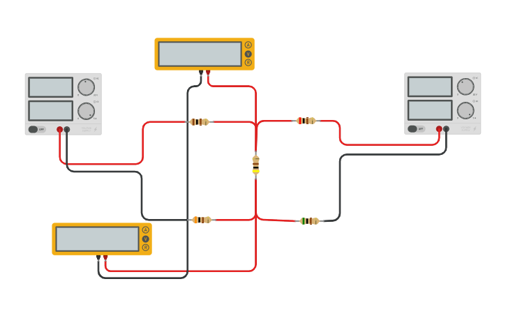 Circuit design Ejercicio 3 - Simulación voltaje en Nodos - Tinkercad