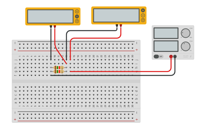 Circuit Design 2 Resistor Tinkercad