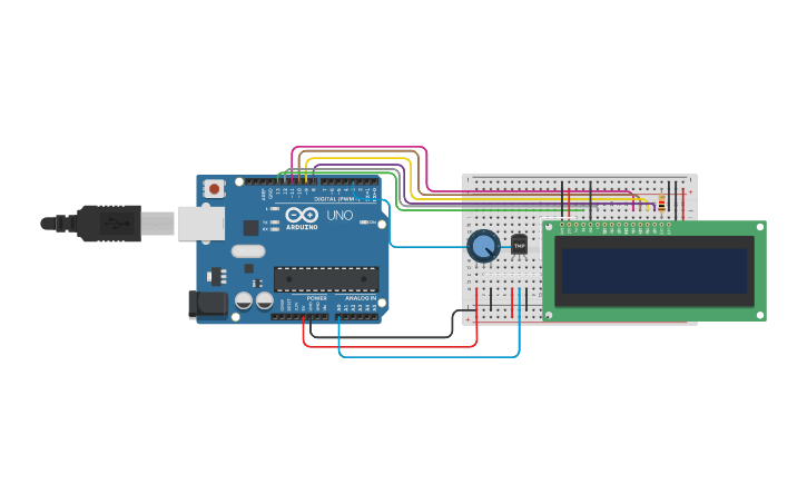 Circuit design Sensor Temperature - Tinkercad