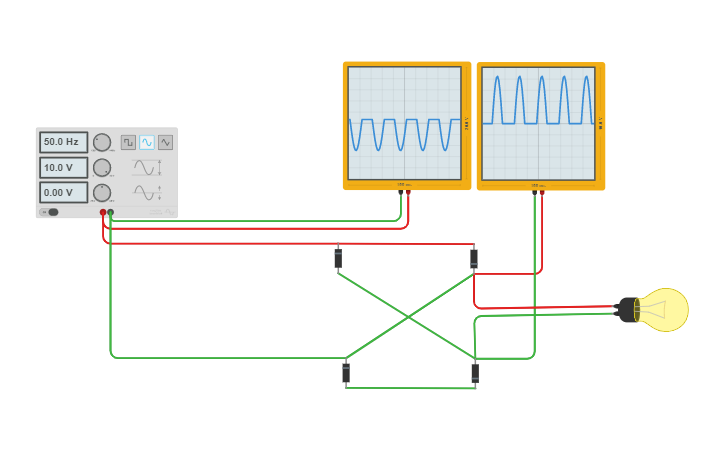 Circuit design Full bridge rectifier - Tinkercad