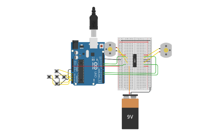 Circuit design Robot (Edge Trigger) - Tinkercad