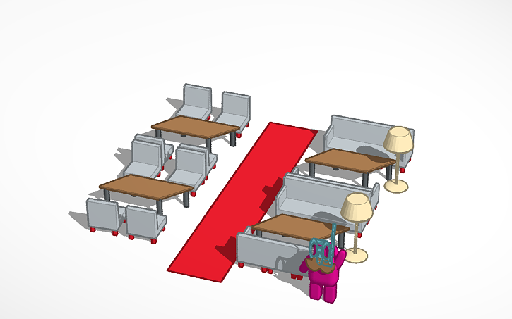 3D design Restaurant ( First Floor) - Tinkercad