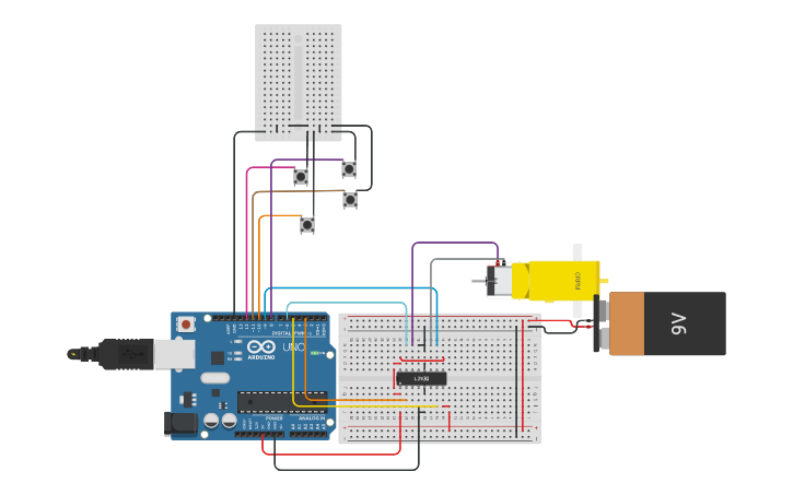 Circuit design Elevador Desafio | Tinkercad