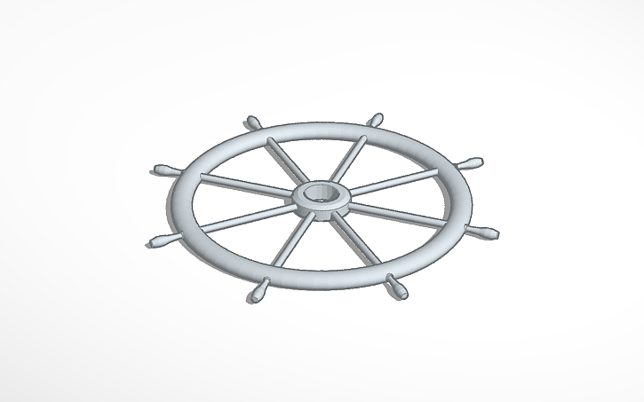 3D design Ships Wheel with Grips - Tinkercad