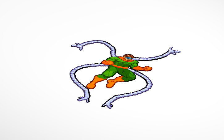 3D design Doc Ock - Pixel Art - Tinkercad
