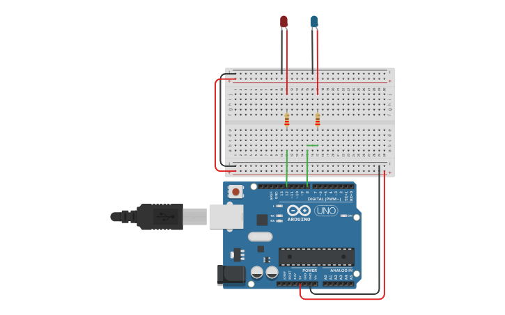 Circuit design Simular Pisca-Pisca | Tinkercad