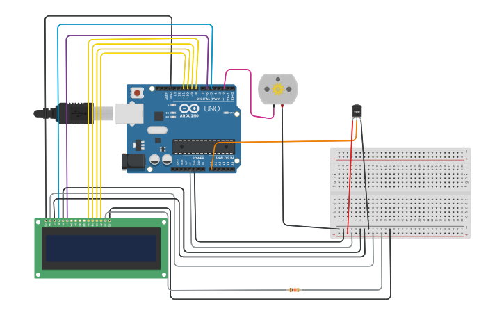 Circuit design room temperature controller - Tinkercad