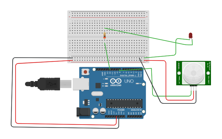 Circuit design MOTION SENSOR - Tinkercad