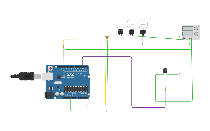 Circuit design SMART STREET LIGHTING SYSTEM - Tinkercad