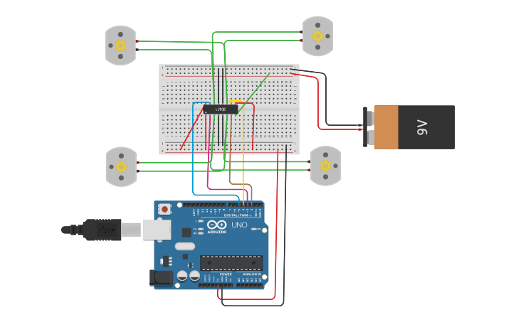 Circuit design Copy of Motor Driver | Tinkercad