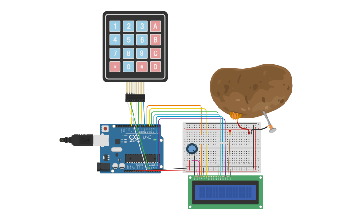 Circuit design arduino dec to bin and hex converter - Tinkercad