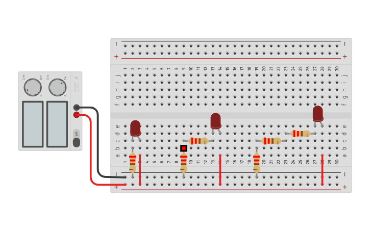 Circuit design circuito actividad 5 | Tinkercad