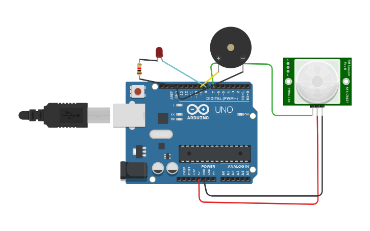 Circuit design alarm - Tinkercad