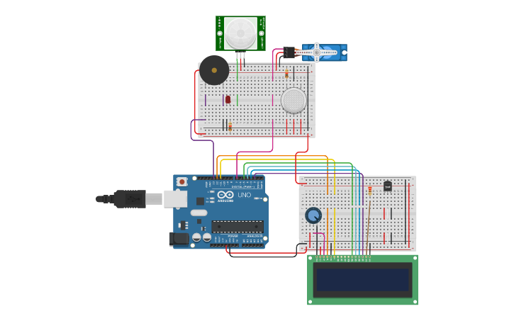 Circuit design automated smart home system - Tinkercad